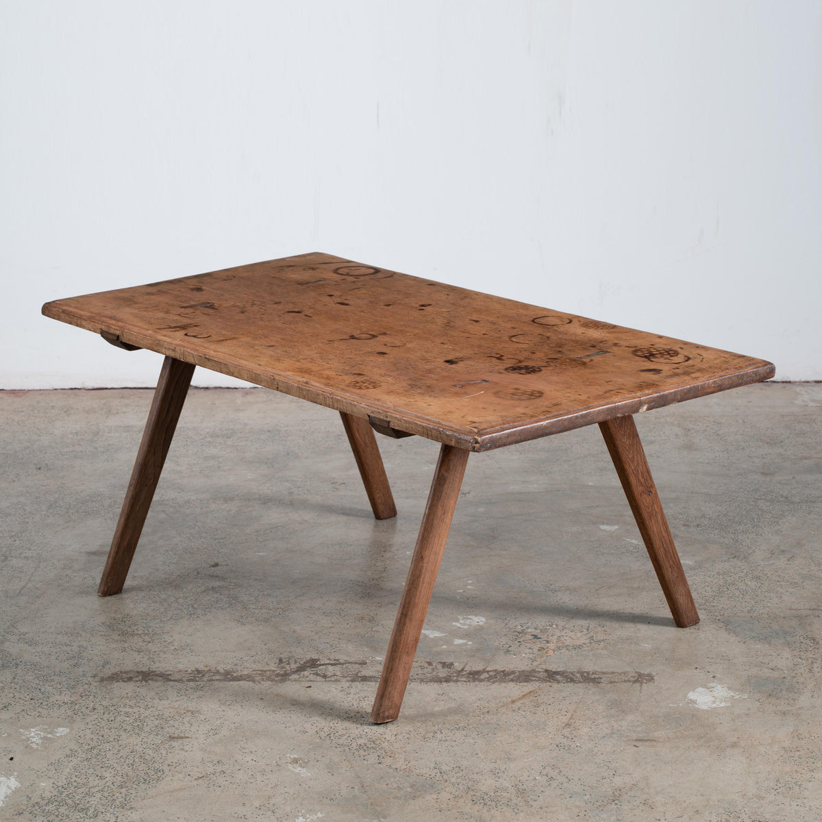 Antique Rectangular Shepherds Table in light Fruitwood – The Vault Sydney