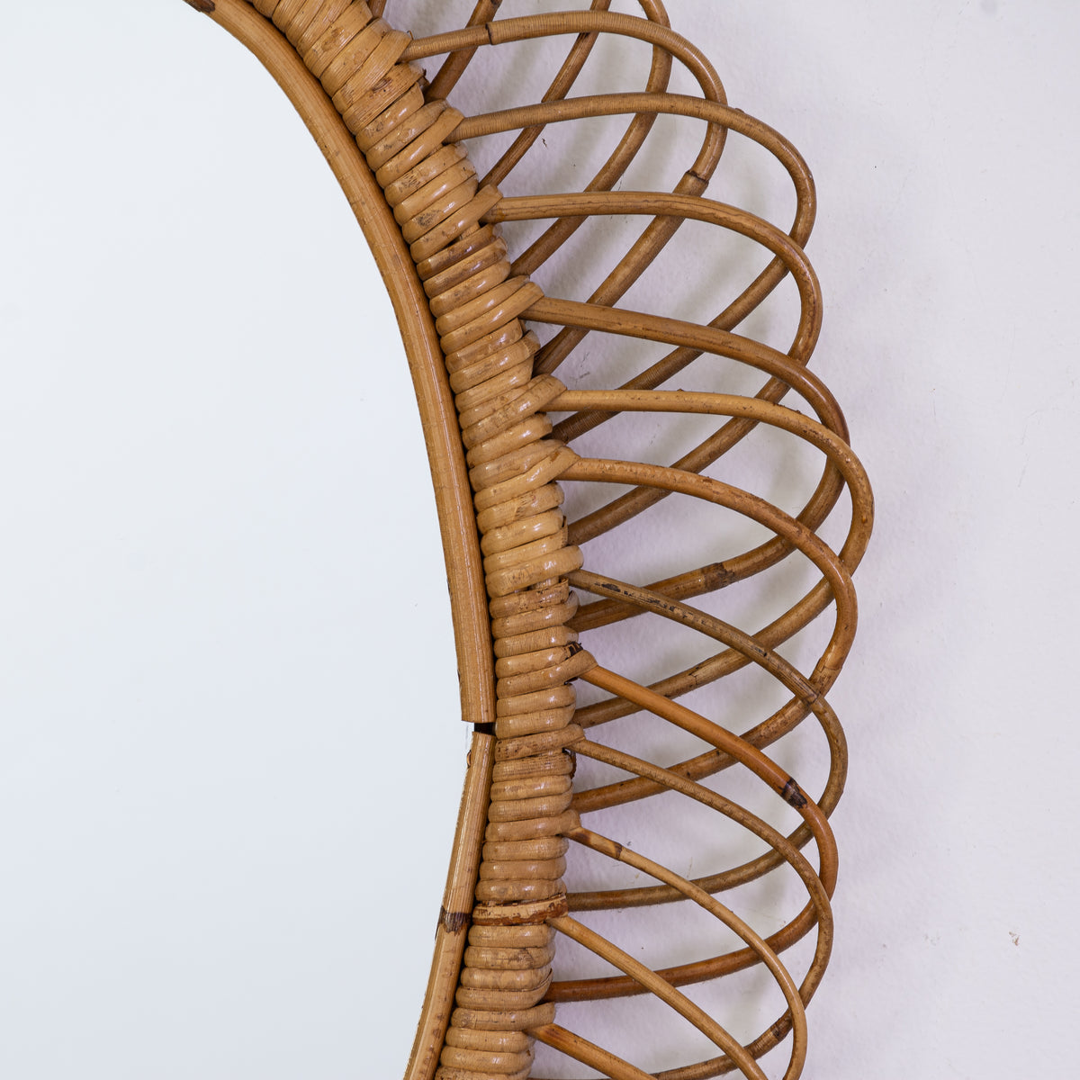 1970s Italian Oval Wicker Mirror – The Vault Sydney