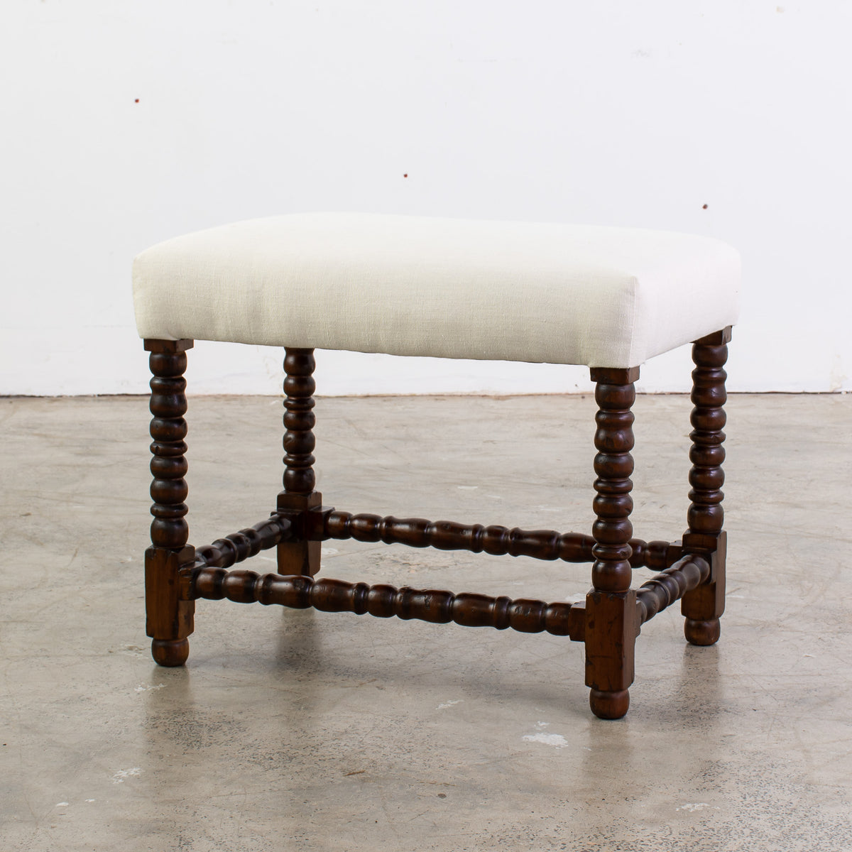 Pair of Bobbin Ottomans – The Vault Sydney
