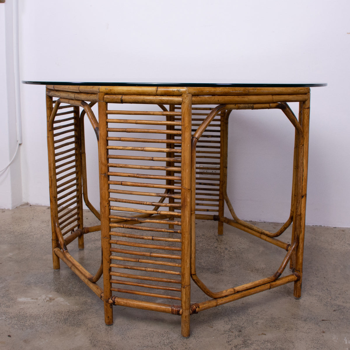 1960s Circular Cane Table – The Vault Sydney