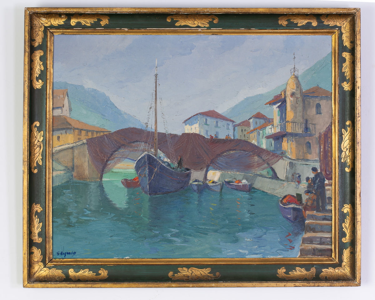 Georges REGNAULT (1898-1979) Against the light, the port of Andorra (S ...