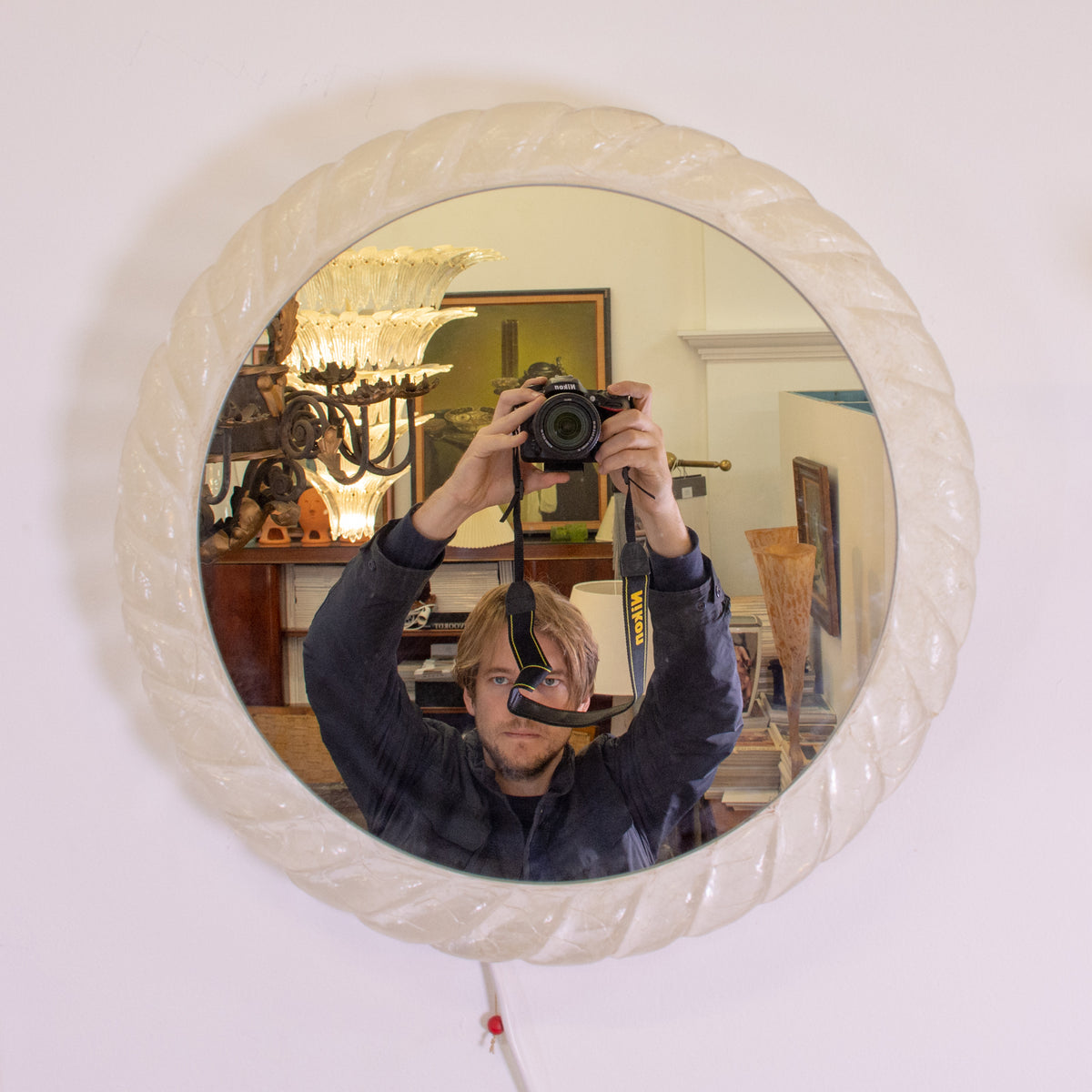 Mid Century Illuminated Circular Lucite Mirror by Erco – The Vault Sydney
